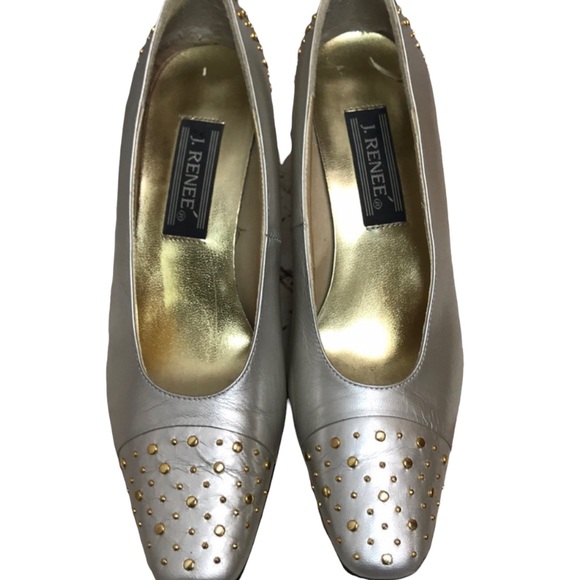 J.Renee | Shoes | J Renee Gold Silver Leather Shoe | Poshmark